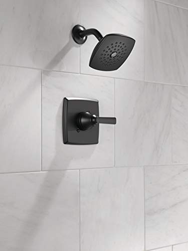 Delta Faucet Ashlyn 14 Series Matte Black Shower Faucet, Delta Shower Trim Kit with Single-Spray Touch-Clean Matte Black Shower Head, Matte Black T14264-BL (Valve Not Included)