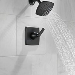 Delta Faucet Ashlyn 14 Series Matte Black Shower Faucet, Delta Shower Trim Kit with Single-Spray Touch-Clean Matte Black Shower Head, Matte Black T14264-BL (Valve Not Included)