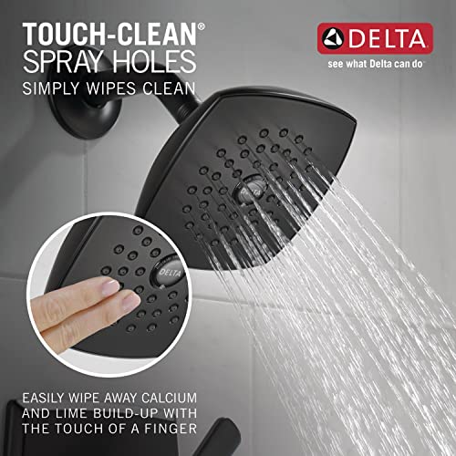 Delta Faucet Ashlyn 14 Series Matte Black Shower Faucet, Delta Shower Trim Kit with Single-Spray Touch-Clean Matte Black Shower Head, Matte Black T14264-BL (Valve Not Included)