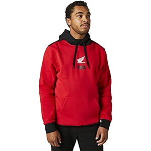 fox racing men’s standard honda pullover fleece, flame red 2, small