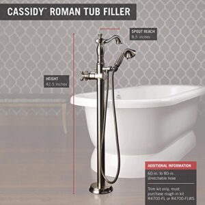 Delta Faucet Cassidy Floor-Mount Freestanding Tub Filler with Hand Held Shower, Stainless T4797-SSFL-LHP (Valve and Handle Sold Separately)