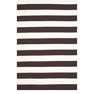 SAFAVIEH Montauk Collection 5' x 8' Chocolate/Ivory MTK712P Handmade Flatweave Boho Farmhouse Cotton Stripe Living Room Dining Bedroom Area Rug