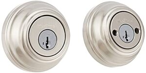 kwikset 985 double cylinder deadbolt featuring smartkey® in satin nickel