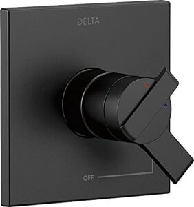 delta faucet ara 17 series dual-function shower handle valve trim kit, matte black t17067-bl (valve not included)