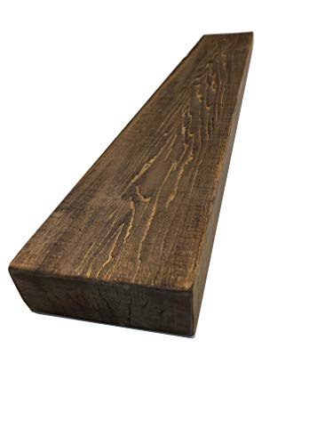 Wilson Rustic Farmhouse Shelf Solid Wood Beam - 3"x 7.5" - 8"x 48" Fireplace Mantel Shelf, Coffee (1 Piece)