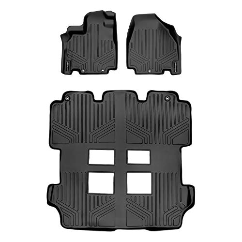 MAX LINER Custom Fit Floor Mats 3 Row Liner Set Black A0103/B0103 for 2011-2017 Honda Odyssey