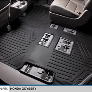 MAX LINER Custom Fit Floor Mats 3 Row Liner Set Black A0103/B0103 for 2011-2017 Honda Odyssey