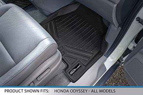 MAX LINER Custom Fit Floor Mats 3 Row Liner Set Black A0103/B0103 for 2011-2017 Honda Odyssey