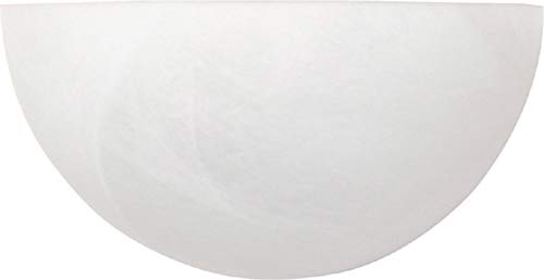 Capital Lighting 1681MW Crescent Modern Minimalistic Faux White Alabaster Glass Bowl Wall Sconce, 1-Light 100 Watt, 5"H x 10"W, Matte White