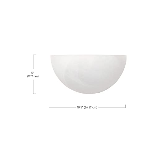 Capital Lighting 1681MW Crescent Modern Minimalistic Faux White Alabaster Glass Bowl Wall Sconce, 1-Light 100 Watt, 5"H x 10"W, Matte White