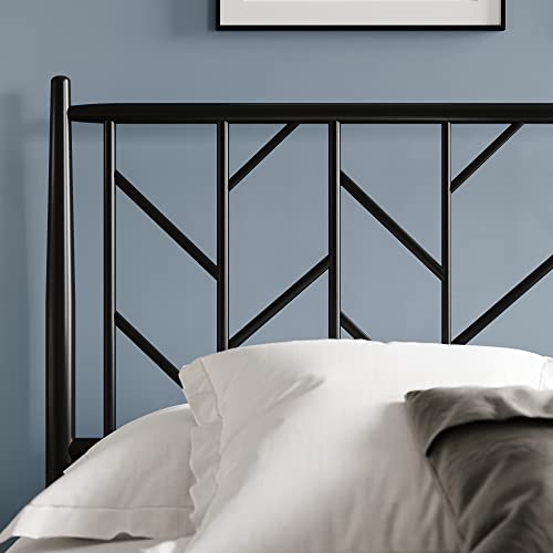 HOOMIC Queen Size Metal Platform Bed Frame with Headboard, Under Bed Storage, Noise Free, No Box Spring Needed, 12 Durable Ribs, Easy Assembly, Black