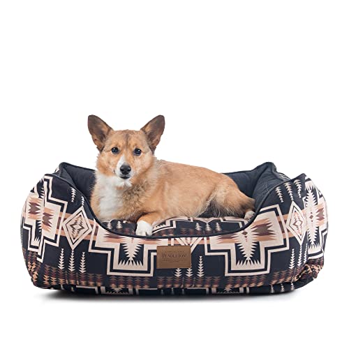 Pendleton Harding Kuddler Dog Bed, 24" L X 30" W X 9" H, Medium, Black / Tan