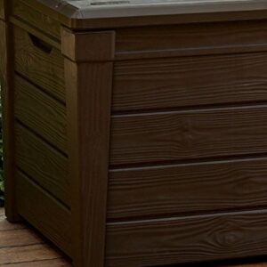 Keter Brightwood 120 Gallon Outdoor Resin Garden Patio Storage Furniture Deck Box