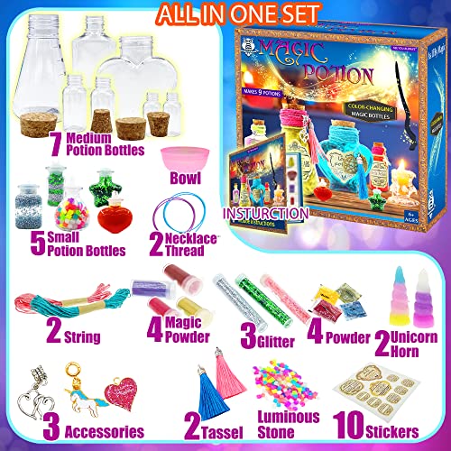 See You Always Magic Fairy Polyjuice Potion Kits for Kids - DIY 15+ Magical Reaction Bottles Witches' Potions Art Craft Kit, Creative Toys for Girls, Fun Gift for Kids 6 7 8 9 10