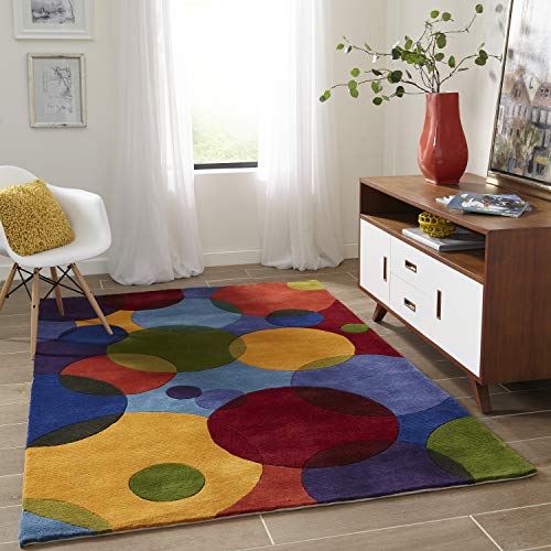 Momeni Rugs New Wave Collection, 100% Wool Hand Carved & Tufted Contemporary Area Rug, 2' x 3', Multicolor