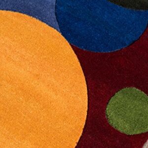 Momeni Rugs New Wave Collection, 100% Wool Hand Carved & Tufted Contemporary Area Rug, 2' x 3', Multicolor