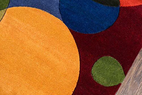 Momeni Rugs New Wave Collection, 100% Wool Hand Carved & Tufted Contemporary Area Rug, 2' x 3', Multicolor