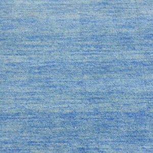 Unique Loom Solid Gava Collection 100% Natural Twisted Wool Modern Light Blue Area Rug (3' x 5')