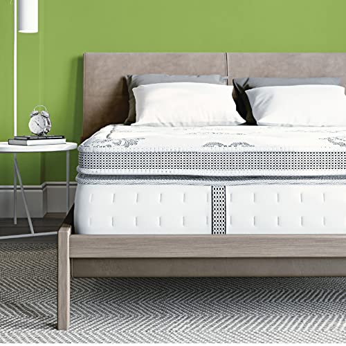 Classic Brands Gramercy Cool Gel Memory Foam and Innerspring Hybrid 14-Inch Euro Pillow Top Mattress | Bed-in-a-Box Queen