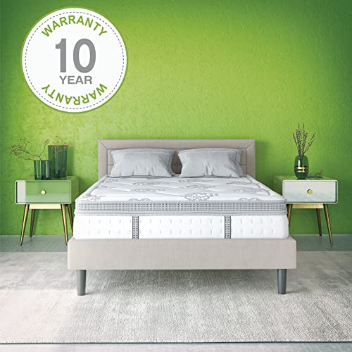 Classic Brands Gramercy Cool Gel Memory Foam and Innerspring Hybrid 14-Inch Euro Pillow Top Mattress | Bed-in-a-Box Queen