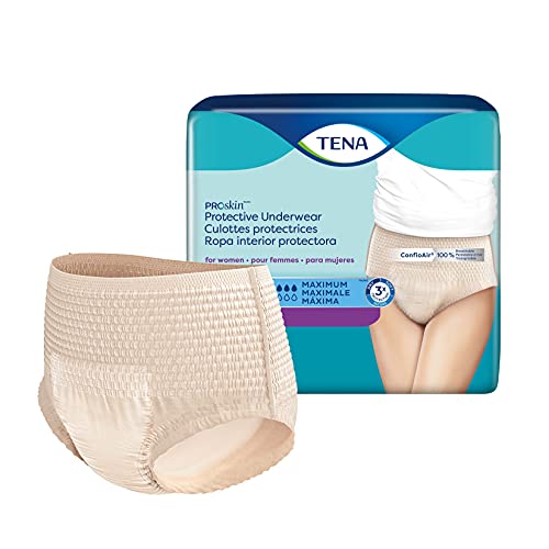 TENA Incontinence Underwear for Women, Maximum Absorbency, ProSkin - Large - 72 Count