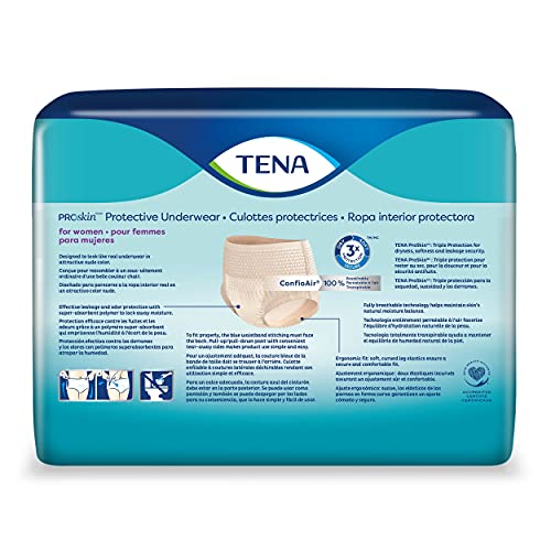 TENA Incontinence Underwear for Women, Maximum Absorbency, ProSkin - Large - 72 Count