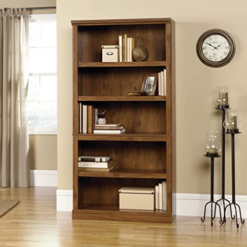 Sauder 5-Shelf Split Bookcase, Oiled Oak finish