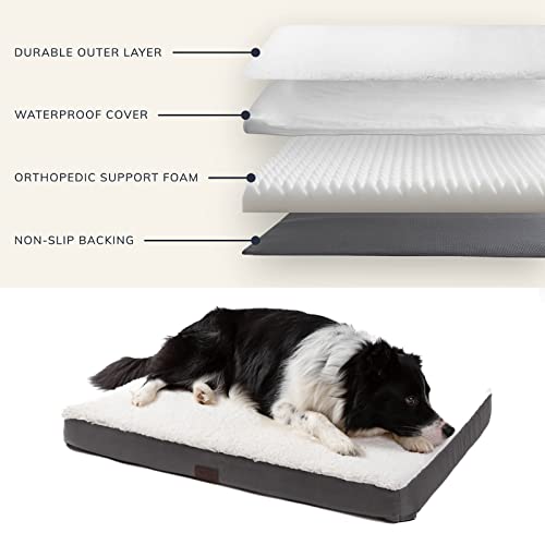 OhGeni Orthopedic Dog Bed for Large Dogs with Plush Egg Foam Support, Waterproof and Machine Washable Removable Bed Cover, Softer Than Memory Foam for Calming and Relaxing Sleep