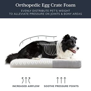 OhGeni Orthopedic Dog Bed for Large Dogs with Plush Egg Foam Support, Waterproof and Machine Washable Removable Bed Cover, Softer Than Memory Foam for Calming and Relaxing Sleep