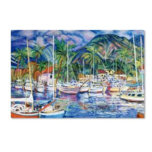 lahaina marina by manor shadian, 16 by 24-inch canvas wall art