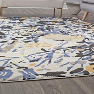 Rugs America Ivory Blue Floral Transitional Rug Blue Honey VA10A 2'0"X4'0" Area Rug