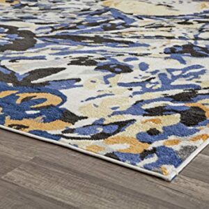 Rugs America Ivory Blue Floral Transitional Rug Blue Honey VA10A 2'0"X4'0" Area Rug