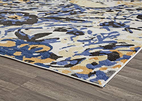 Rugs America Ivory Blue Floral Transitional Rug Blue Honey VA10A 2'0"X4'0" Area Rug