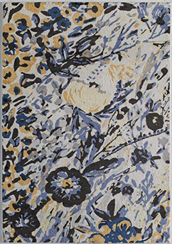 Rugs America Ivory Blue Floral Transitional Rug Blue Honey VA10A 2'0"X4'0" Area Rug