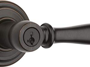 Kwikset 97402-859 Ashfield Entry Lever Featuring Smartkey Re-Key Security, Venetian Bronze