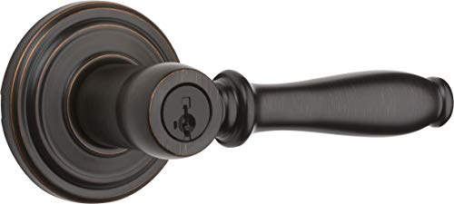 Kwikset 97402-859 Ashfield Entry Lever Featuring Smartkey Re-Key Security, Venetian Bronze