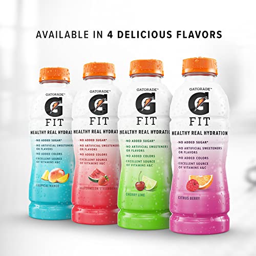 Gatorade Fit Electrolyte Beverage, Healthy Real Hydration, Cherry Lime, 16.9.oz Bottles (12 Pack)