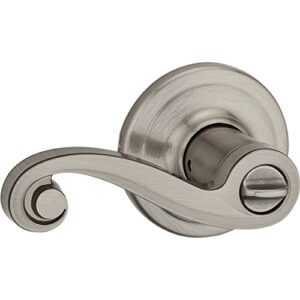 kwikset 97402-730 lido entry door lever featuring smartkey re-key security, satin nickel