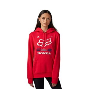 fox racing women’s standard fox x honda pullover fleece hoddie, flame red, medium