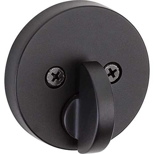 Kwikset 258 Uptown Door Deadbolt, Round Contemporary Low Profile Keyed One Side Low Profile Deadbolt featuring SmartKey Security in Matte Black