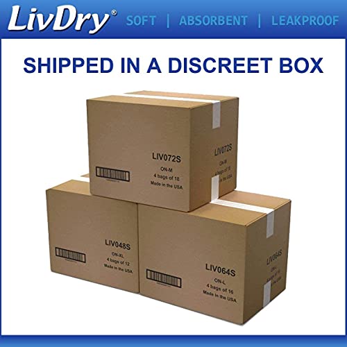 LivDry Adult Incontinence Underwear, Extra Absorbency Adult Diapers, Leak Protection, Large, 72-Pack