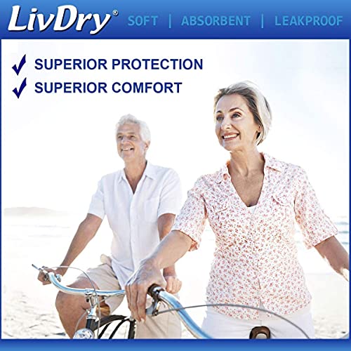 LivDry Adult Incontinence Underwear, Extra Absorbency Adult Diapers, Leak Protection, Large, 72-Pack