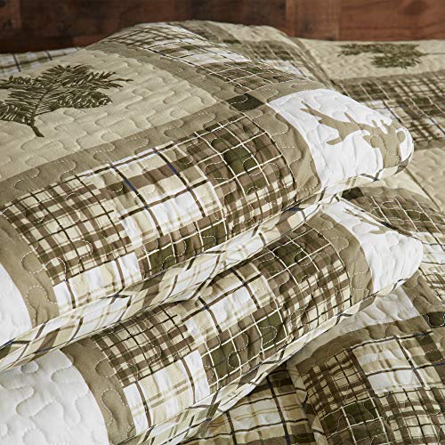 Great Bay Home Lodge Bedspread King Size Quilt with 2 Shams. Cabin 3-Piece Reversible All Season Quilt Set. Rustic Quilt Coverlet Bed Set. Stonehurst Collection.