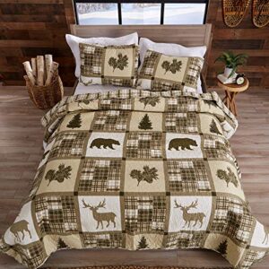 Great Bay Home Lodge Bedspread King Size Quilt with 2 Shams. Cabin 3-Piece Reversible All Season Quilt Set. Rustic Quilt Coverlet Bed Set. Stonehurst Collection.