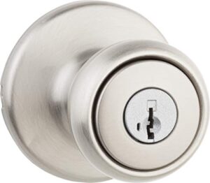 kwikset 94002-934 tylo entry knob featuring smartkey re-key security, satin nickel