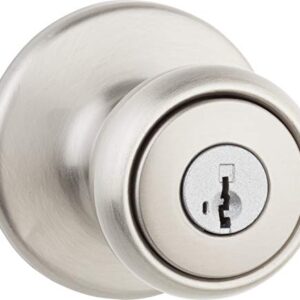 Kwikset 94002-934 Tylo Entry Knob Featuring Smartkey Re-Key Security, Satin Nickel