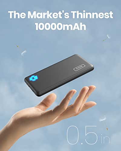 INIU Portable Charger, Slimmest 10000mAh 5V/3A Power Bank, USB C in&out High-Speed Charging Battery Pack, External Phone Powerbank Compatible with iPhone 14 13 12 11 Samsung S22 S21 Google LG iPad etc