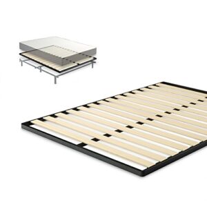 zinus deepak easy assembly wood slat 1.6 inch bunkie board / bed slat replacement, king