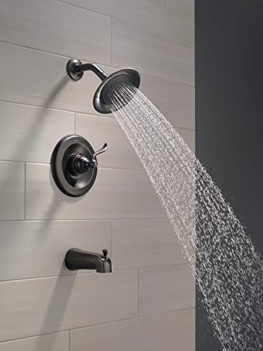 DELTA Faucet Windemere Single-Function Tub and Shower Trim Kit with Single-Spray Shower Head, Oil Rubbed Bronze BT14496-OB (Valve Included)