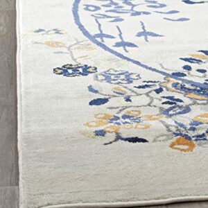 Rugs America Ivory Blue Floral Transitional Rug Gold Magnolia VA20D 2'0"X4'0" Area Rug